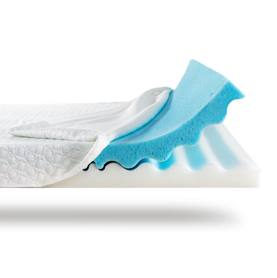 4 Inch Memory Foam Mattress Topper, Dual Layer Mattress Topper with ...