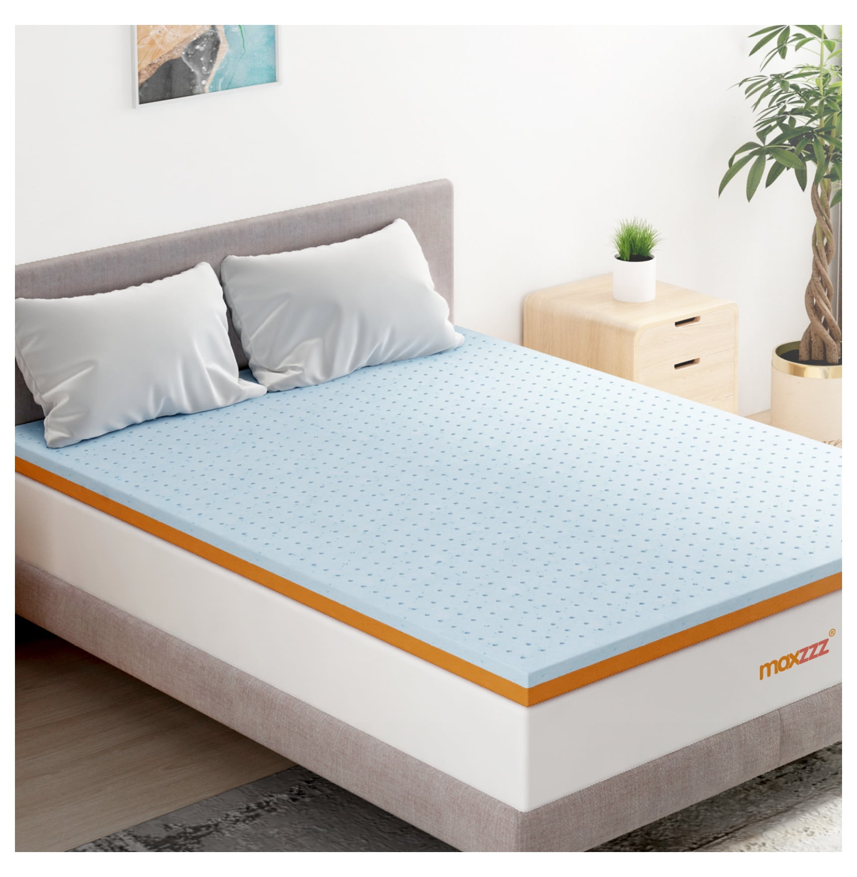 4 Inch Memory Foam Mattress Topper King Size - Cool Gel & Copper ...