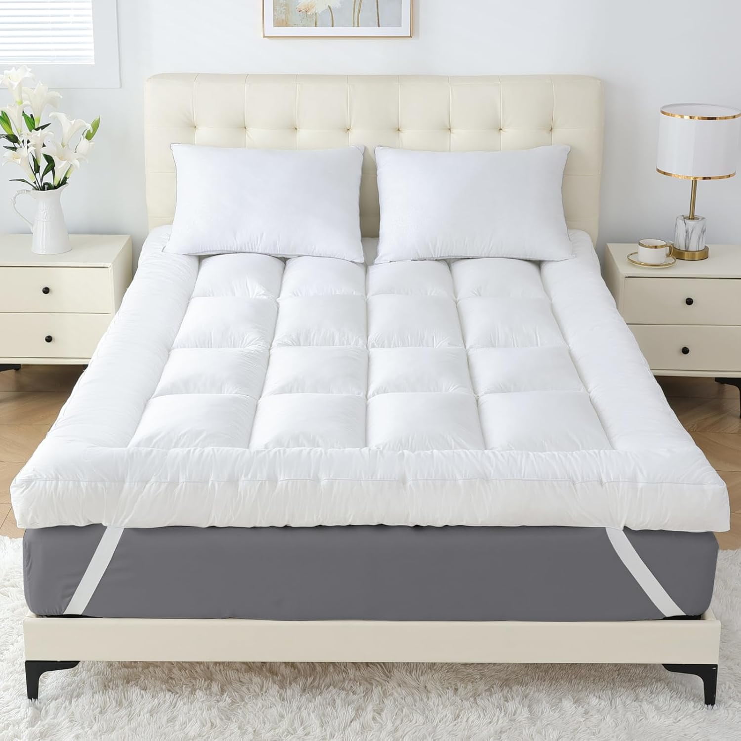 4 Inch Memory Foam Mattress Topper Queen for Back Pain, Extra Soft ...