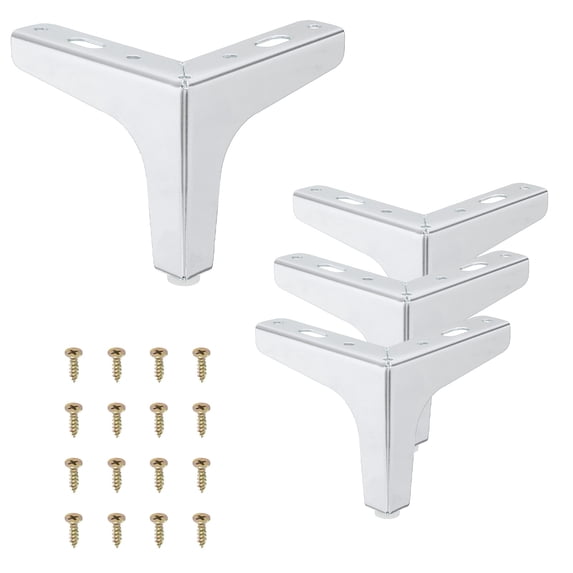 4 Inch Metal Furniture Legs, 4 Pcs Triangle Furniture Replacement Feet ...