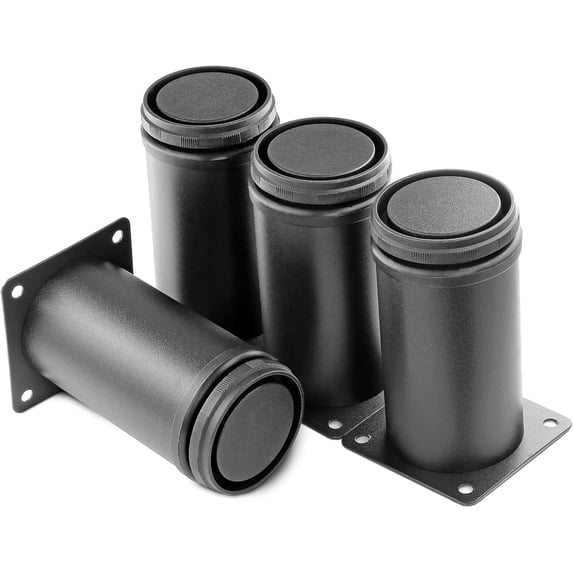 4 Inch Metal Furniture Legs Stainless Steel Adjustable Legs Black Metal ...