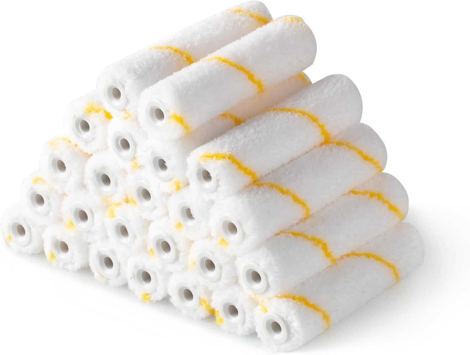 4 Inch Microfiber Paint Roller Covers, 1/3" Nap, Pack of 24, for Smooth ...