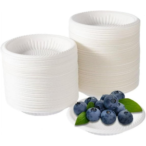 4 Inch Mini Disposable Plates 100 Count Small Plates for Pet Round ...