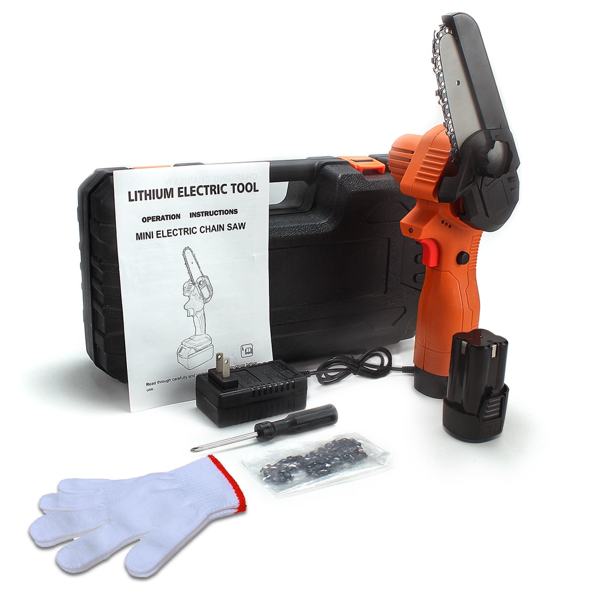 4 Inch Mini Saw Lithium Chainsaw Garden Logging Home Electric Pruning ...