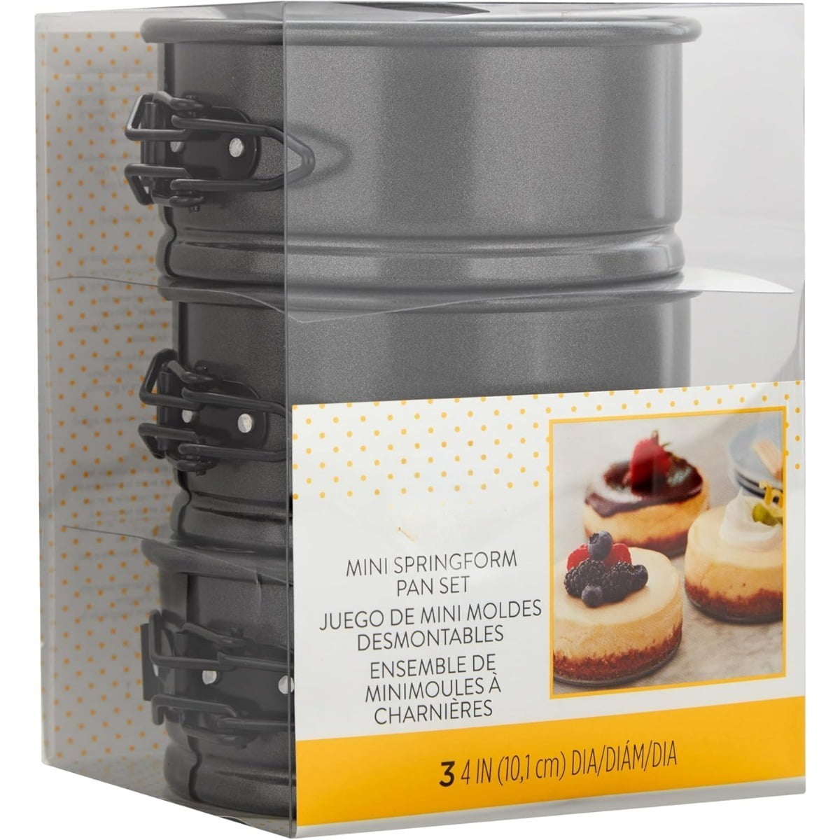 4-Inch Mini Springform Pans for Mini Cheesecakes, Pizzas and Quiches, 3 ...