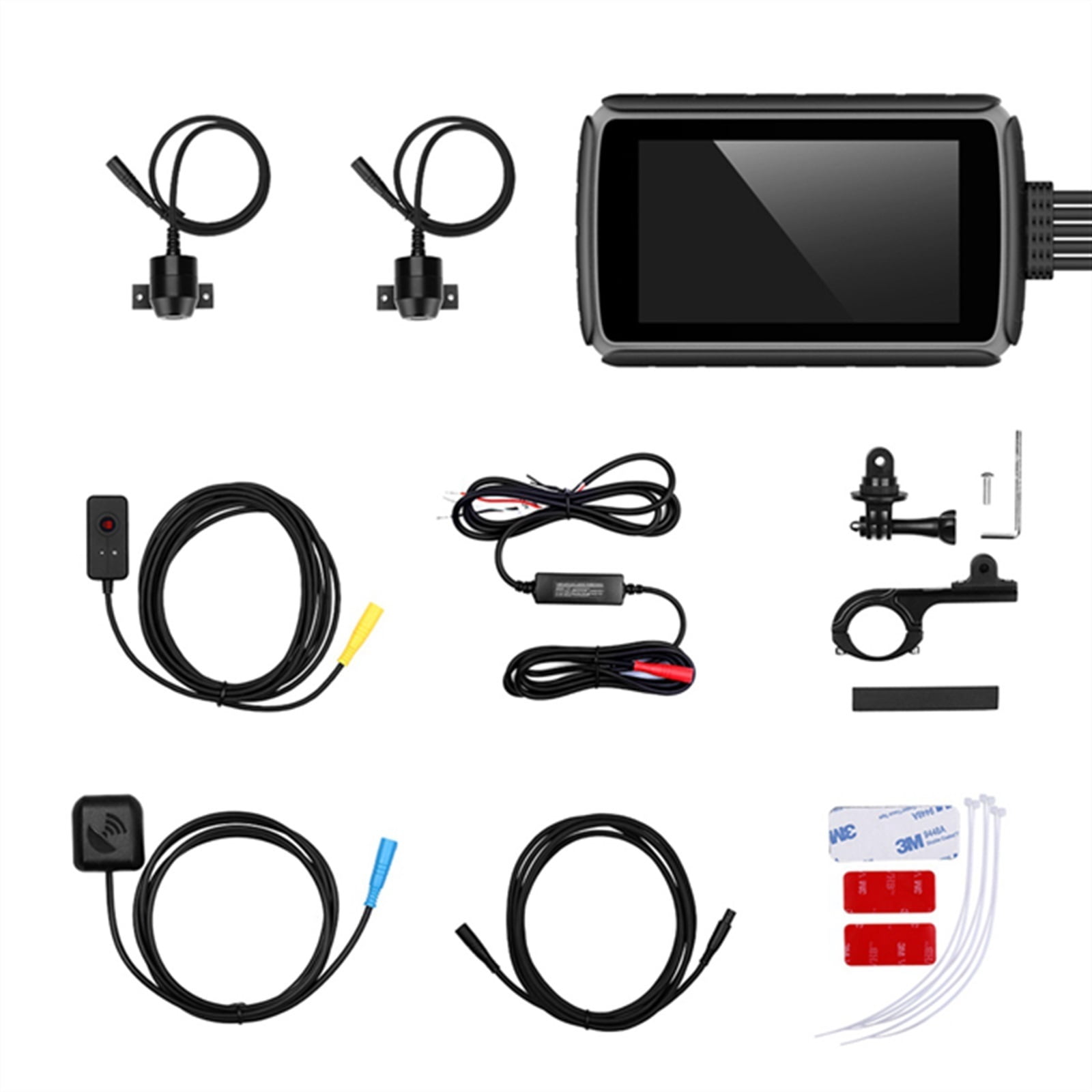 4 Inch Motocycle Camera 1080P DVR Front Rear Dual Camera Moto Dash Cam ...