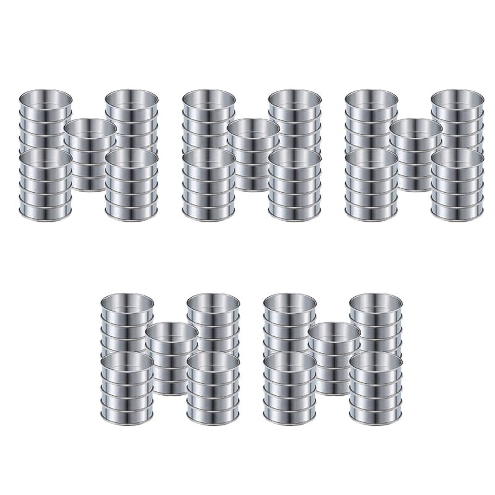 4 Inch Muffin Ring Crumpet Rings, Set of 100 Rings Moulds Double Rolled ...