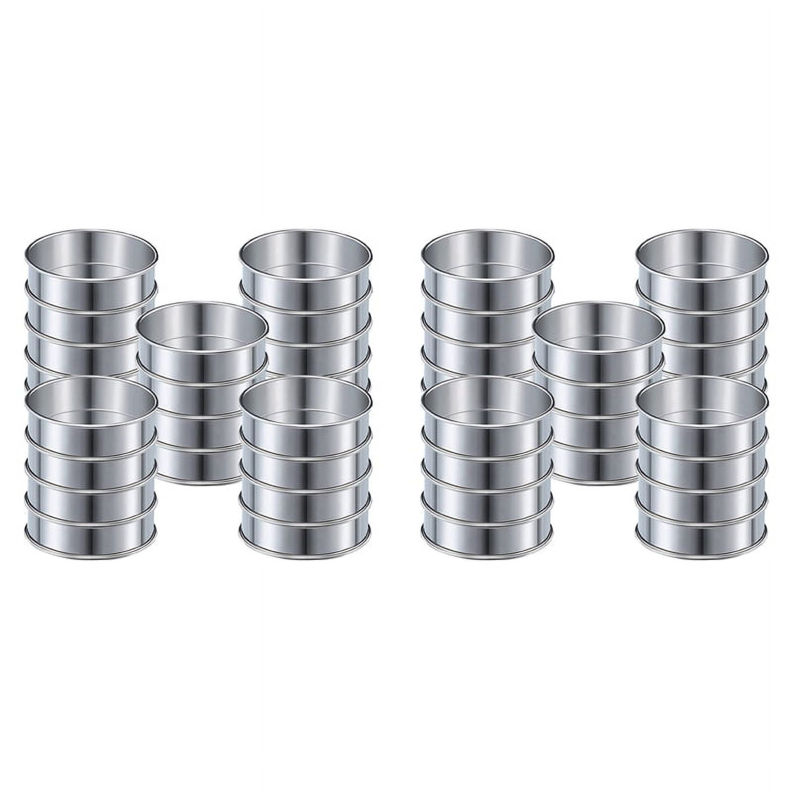 4 Inch Muffin Ring Crumpet Rings, Set of 40 Stainless Steel Muffin ...