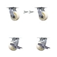 4 Inch Nylon Caster Set with Roller Bearing 2 Swivel Lock 2 Brake ...