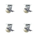4 Inch Nylon Caster Set with Roller Bearing and Brake/Swivel Lock ...