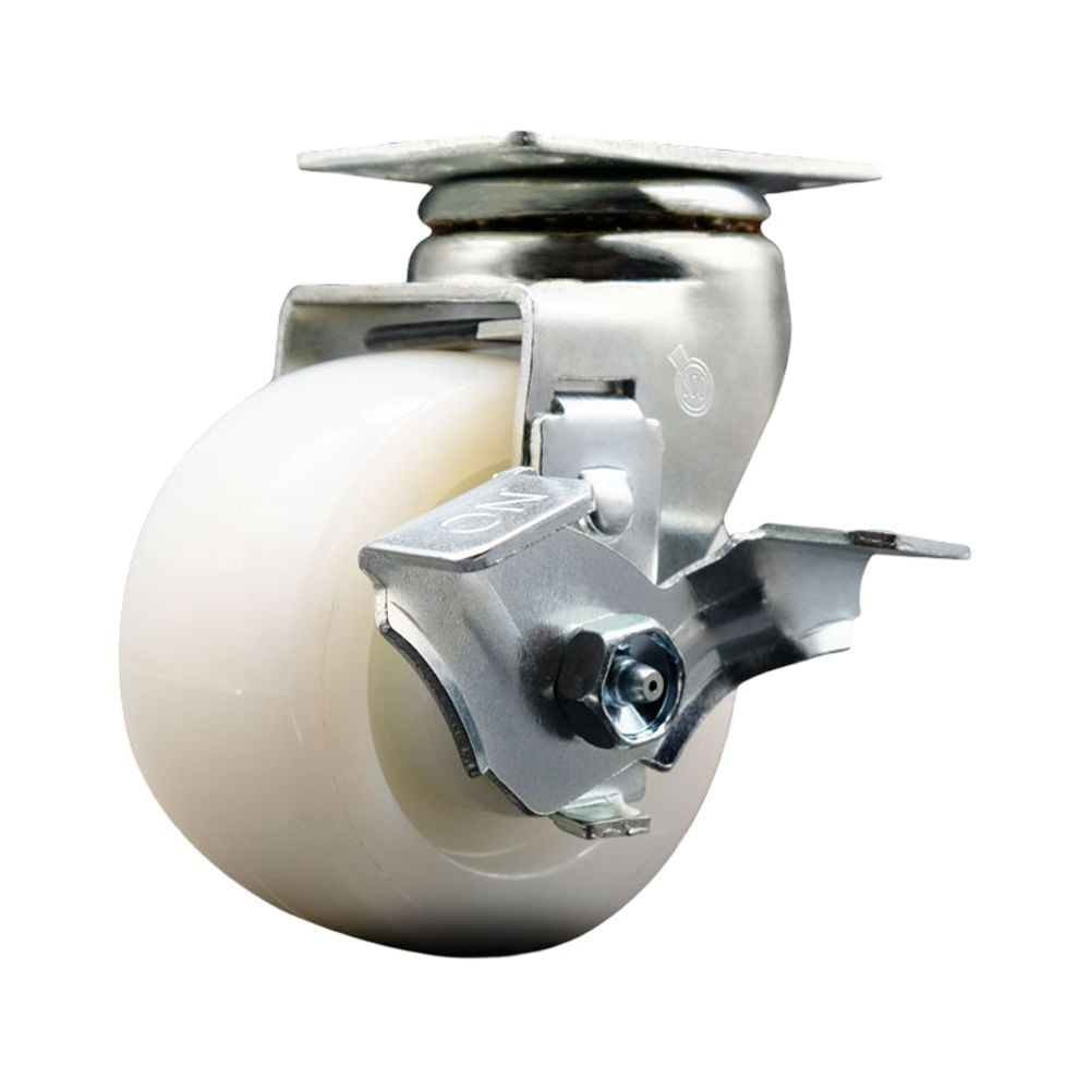 4 Inch Nylon Swivel Caster with Ball Bearing and Brake SCC - Walmart.com