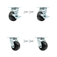 4 Inch Phenolic Caster Set with Roller Bearings 4 Swivel Lock 2 Brake ...