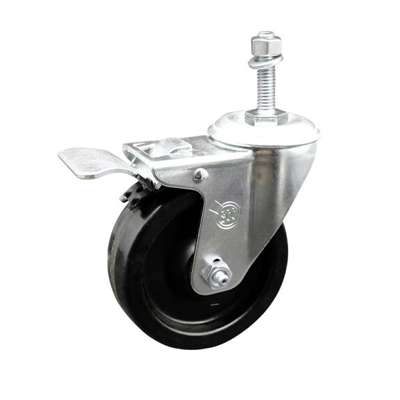 3.5 Inch SS Solid Polyurethane Swivel Bolt Hole Caster with Total Lock ...