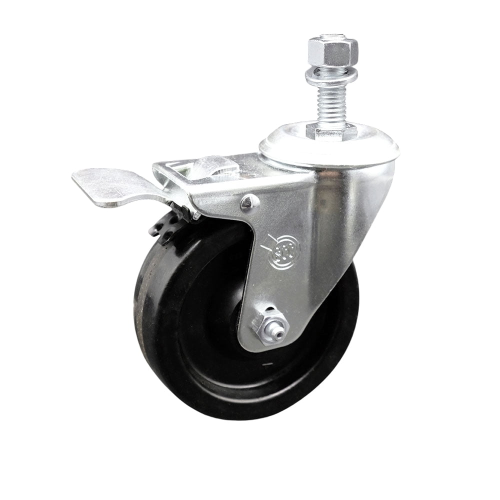 4 Inch Phenolic Swivel ½ Inch Threaded Stem Caster with Total Lock ...
