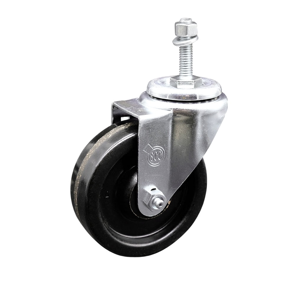 4 Inch Phenolic Wheel Swivel 10mm Threaded Stem Caster Service Caster ...