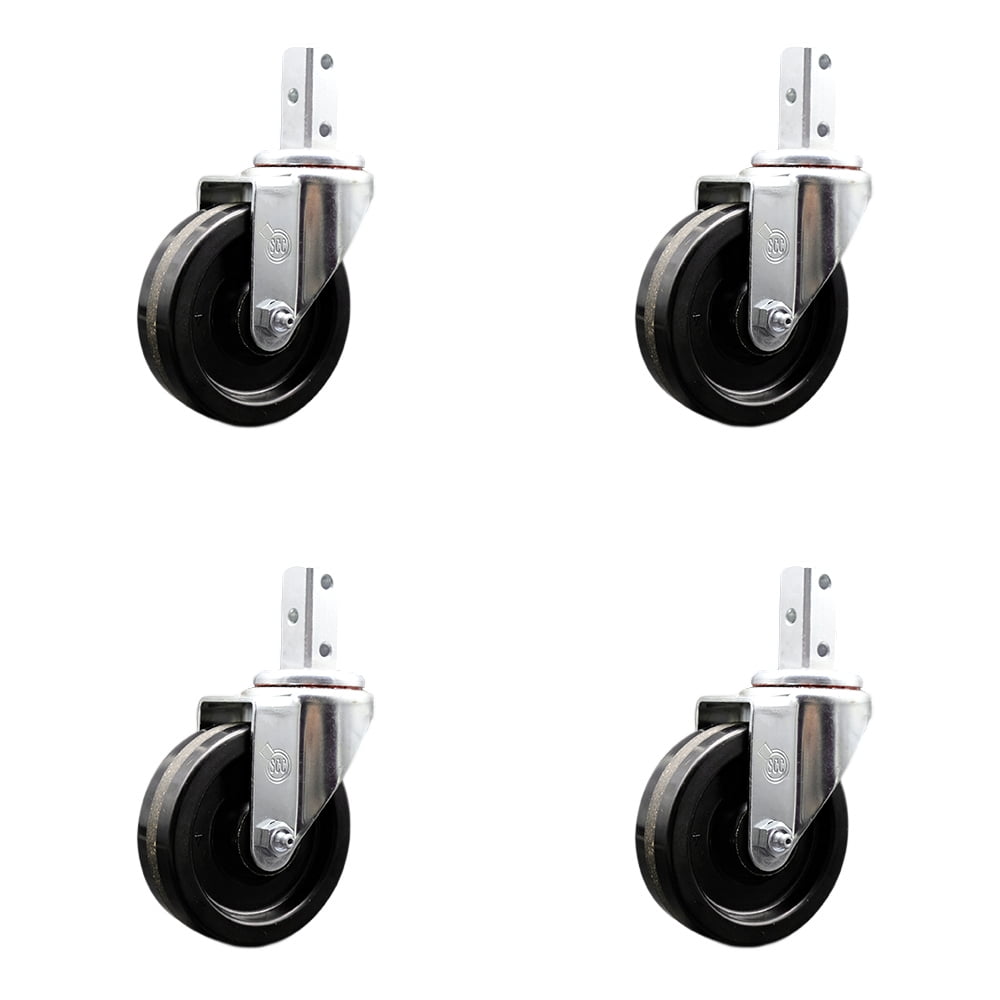 4 Inch Phenolic Wheel Swivel 7/8 Inch Square Stem Caster Set Service ...