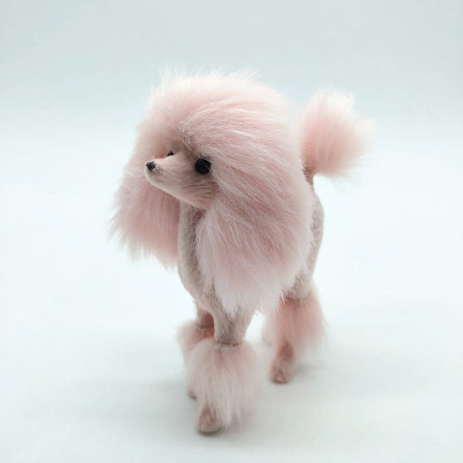 4 Inch Pink Poodle Figure Simulation Dog Plush Toys Gift Crafts Home ...