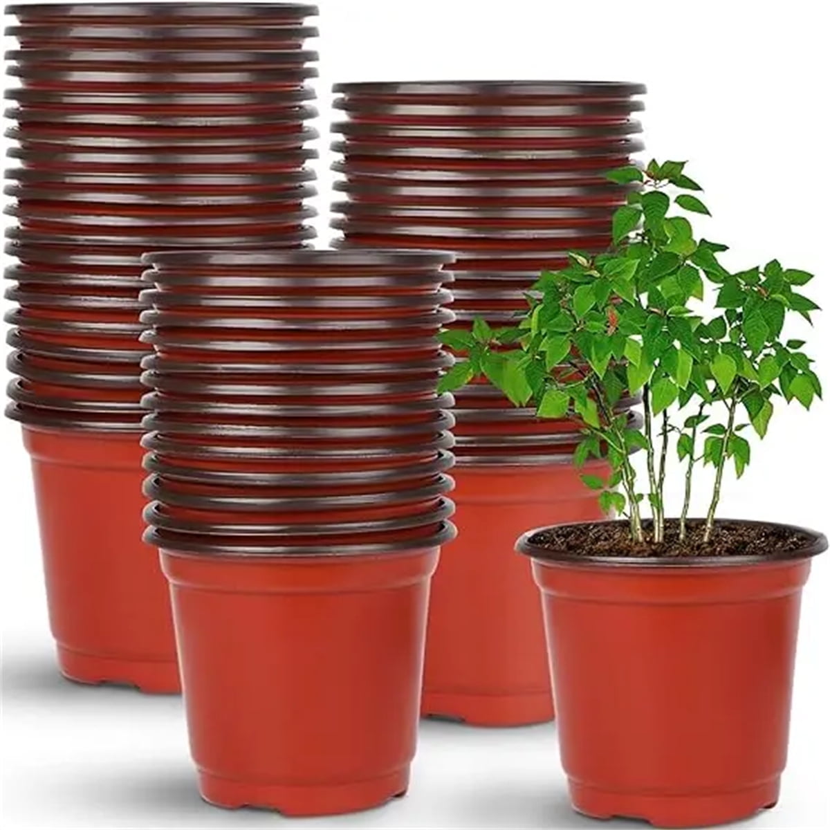 4 Inch Plastic Nursery Pots, Seedling Flower Plant Container, Seed ...