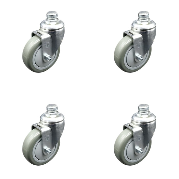 4 Inch Polyurethane Wheel with ¾ Inch NPT Pipe Thread Stem Swivel ...