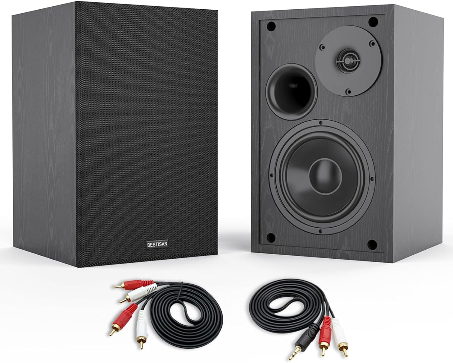4 Inch Powered Bookshelf Speakers with Deep Bass, Bluetooth 5.0 Studio ...