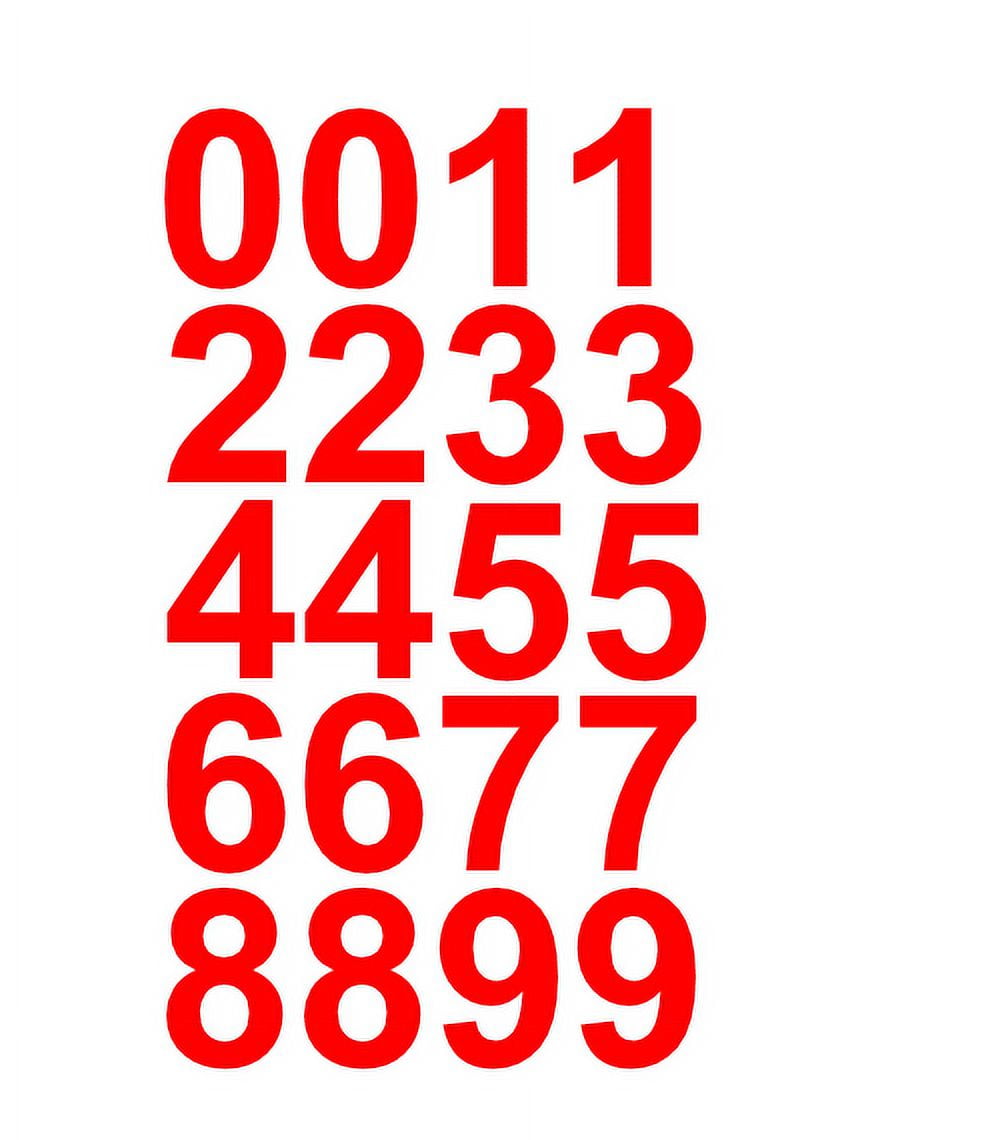 4" Inch Premium Mailbox Number Vinyl Decal Sticker Sheet (Red ...