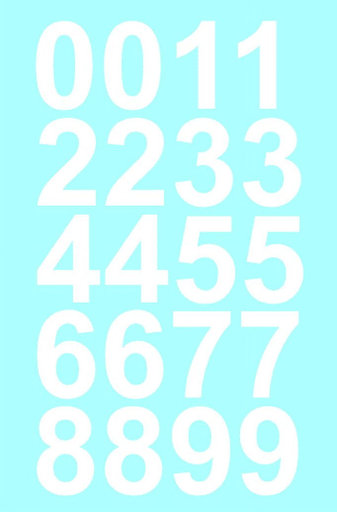 4" Inch Premium Mailbox Number Vinyl Decal Sticker Sheet (White ...