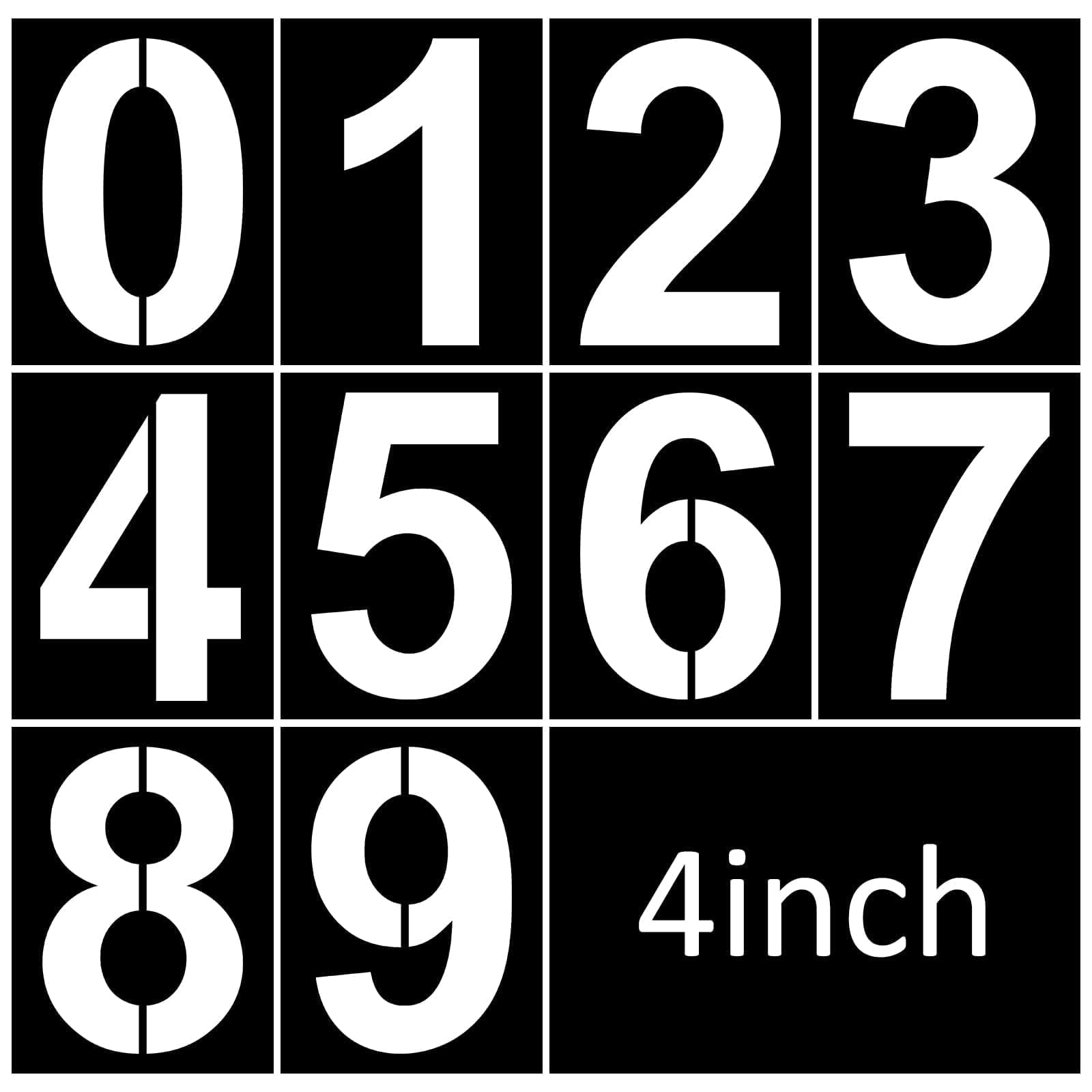 4 Inch Reble Plastic Number Stencils 0-9 Set, Digital Templates for ...