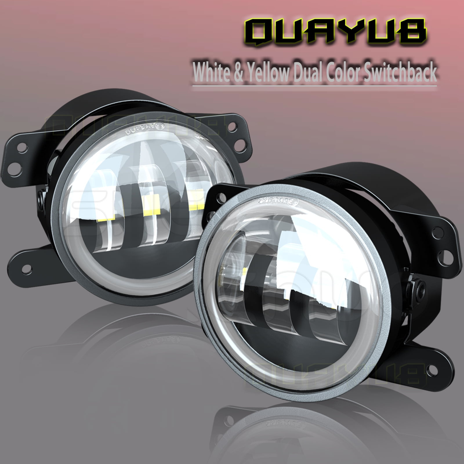 4" Inch Round LED Fog Lights Driving Lamps Dual Colour For Dodge Magnum ...