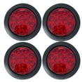 4" Inch Round Led Trailer Tail Lights Kit Red 12 LED Waterproof Grommet ...