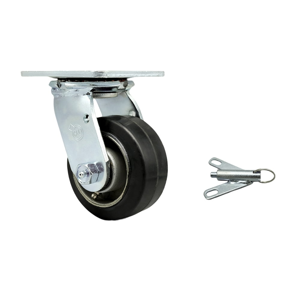 4 Inch Rubber on Aluminum Swivel Caster with Ball Bearing and Swivel ...