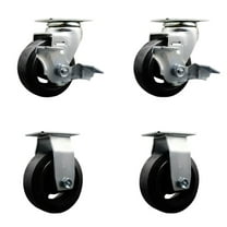 4 Inch Thermoplastic Rubber Wheel Swivel Caster Set with Roller ...