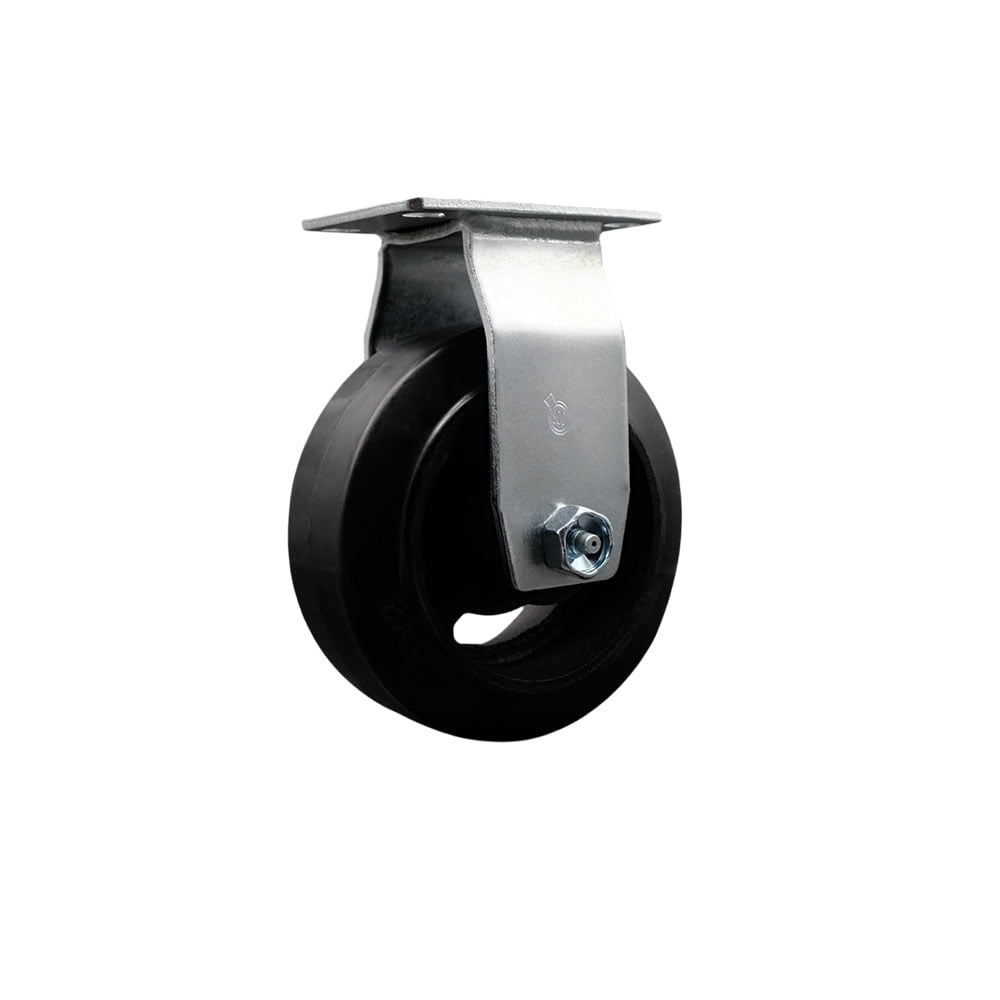 4 Inch Rubber on Cast Iron Wheel Rigid Caster with Ball Bearing SCC ...