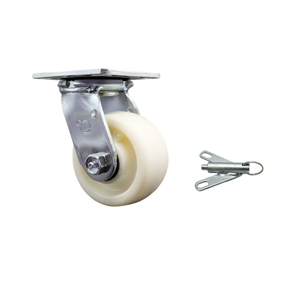 4 Inch SS Nylon Swivel Caster with Delrin Bearing and Swivel Lock SCC ...