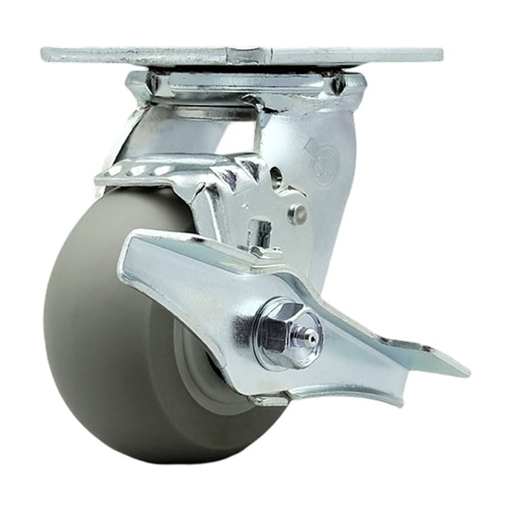 4 Inch SS Thermoplastic Rubber Swivel Caster with Ball Bearing and ...