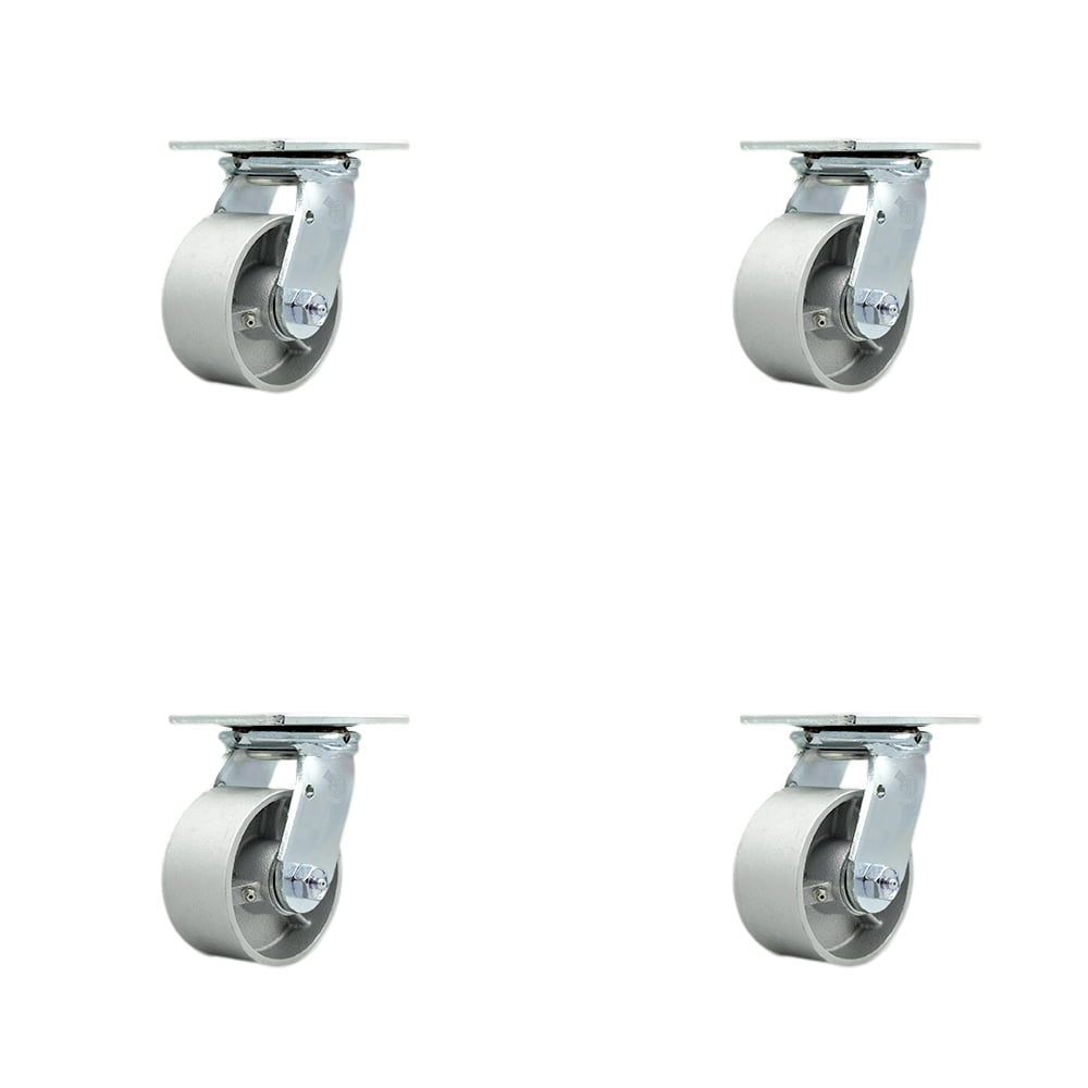 4 Inch Semi Steel Wheel Swivel Caster Set with Roller Bearings Service ...