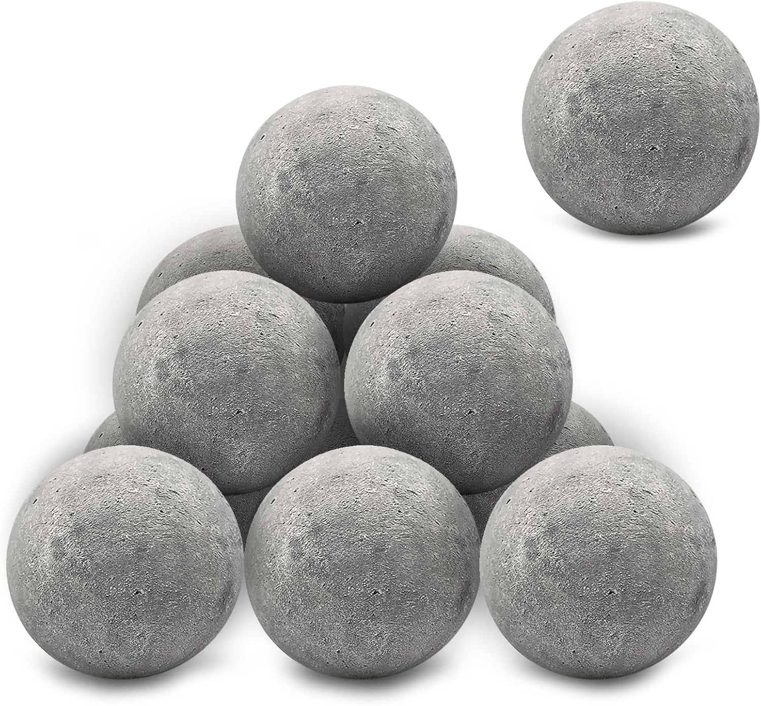4 Inch, Set of 12 Round Fire Stones, for Indoor and Outdoor Fire Pits ...