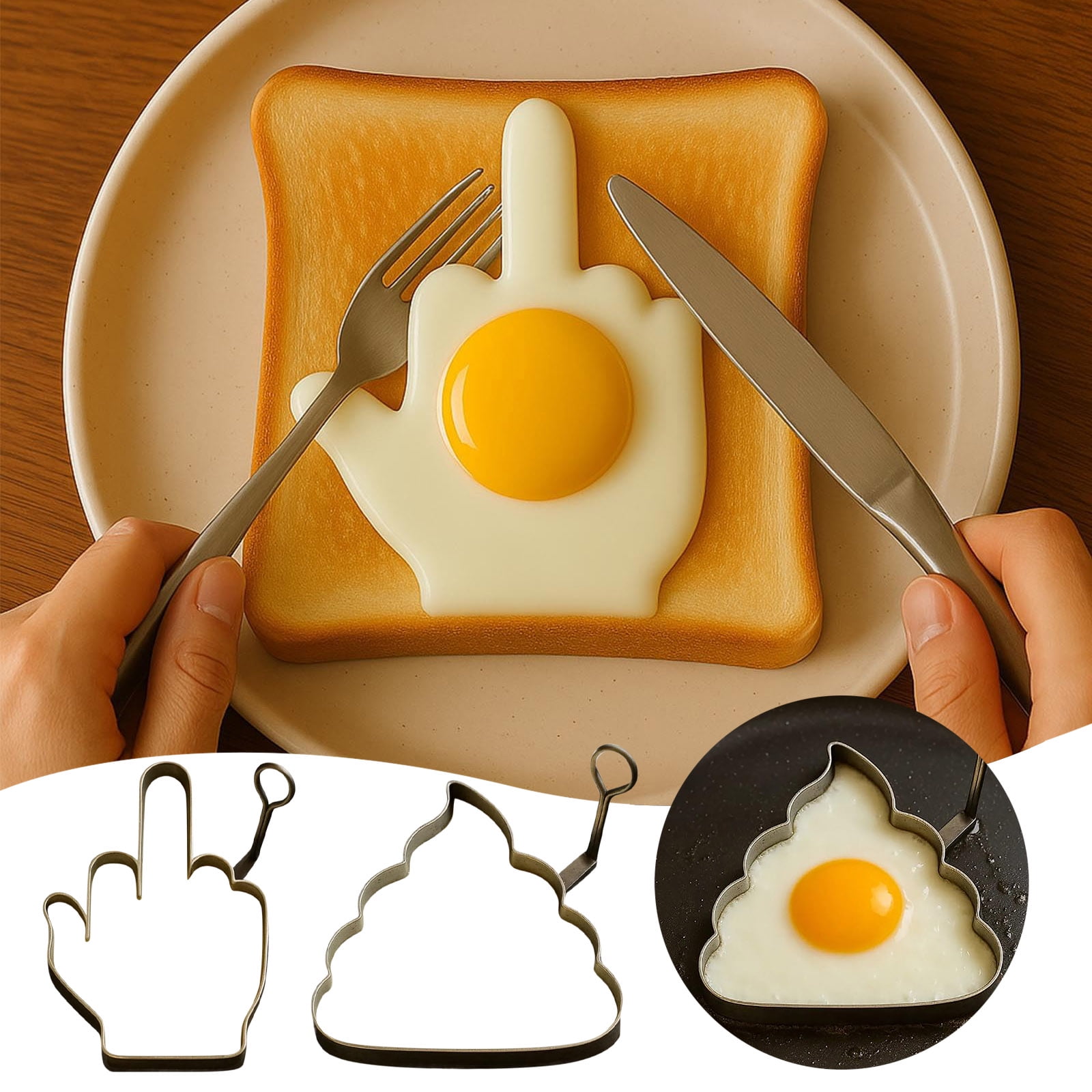 4 Inch Silicone Fried Egg Rings Set Heat Resistant Egg Cooking Ring ...