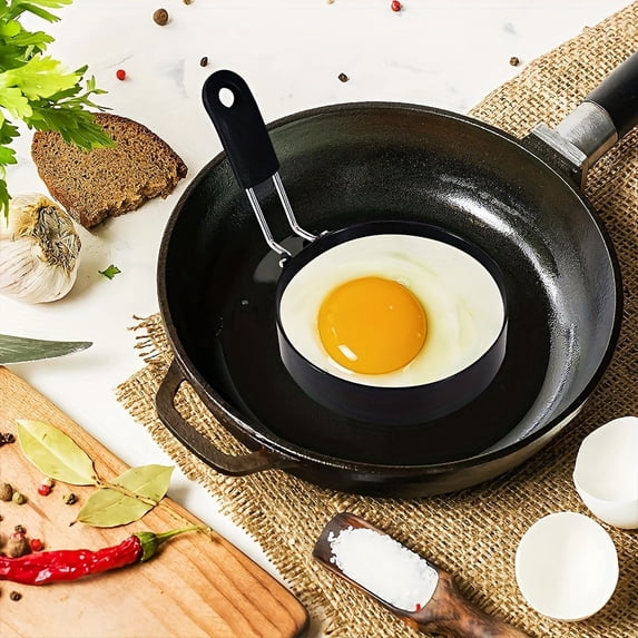 4 Inch Silicone Handle Set Of 2 Stainless Steel Egg Rings-Non-Stick ...