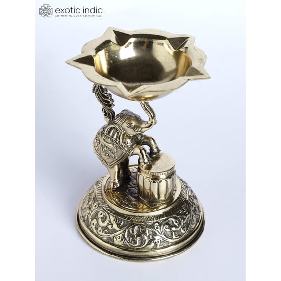 4 Inch Small Size Superfine Elephant Lamp in Brass - Wisdom Light ...