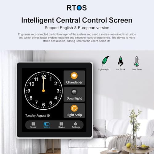 4 Inch Smart Home Control Panel with 3 Gang Relay Switch, All-in-One ...