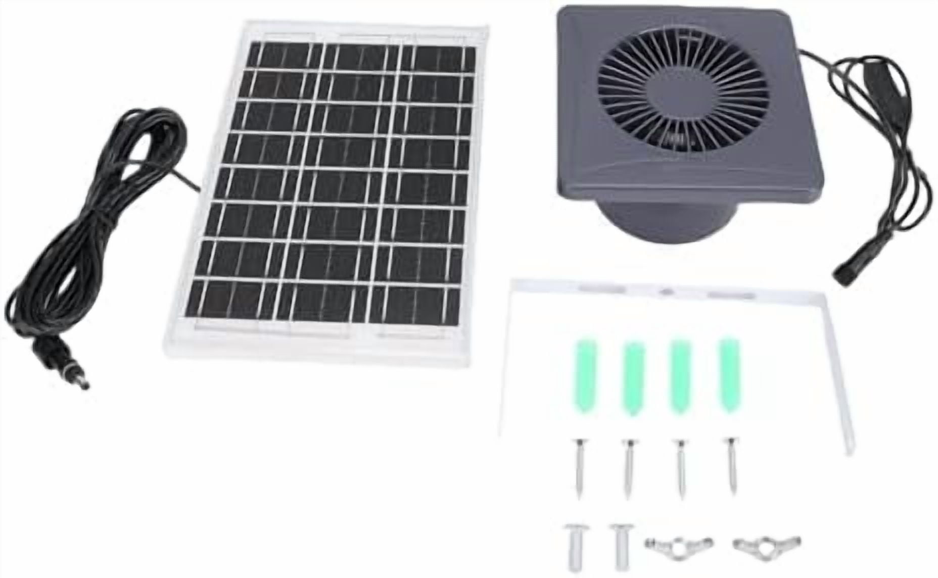 4 Inch Solar Powered Exhaust Fan, Round Solar Vent Fan with 6W ...