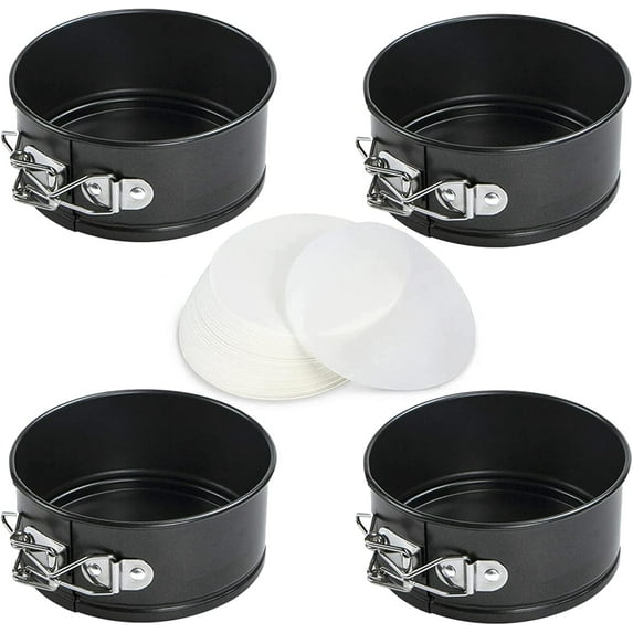 4-Inch Springform Pans Set, 4 Pack Non-Stick Cheesecake Pan, Leakproof ...