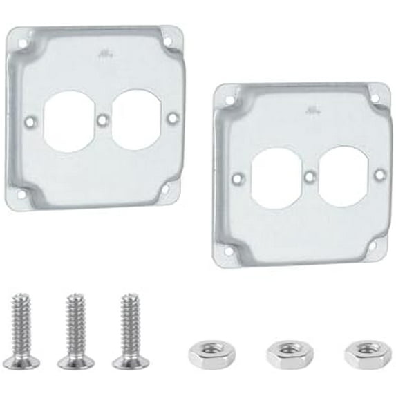 4 Inch Square Duplex Receptacle Electrical Box Cover,Exposed Work Cover ...