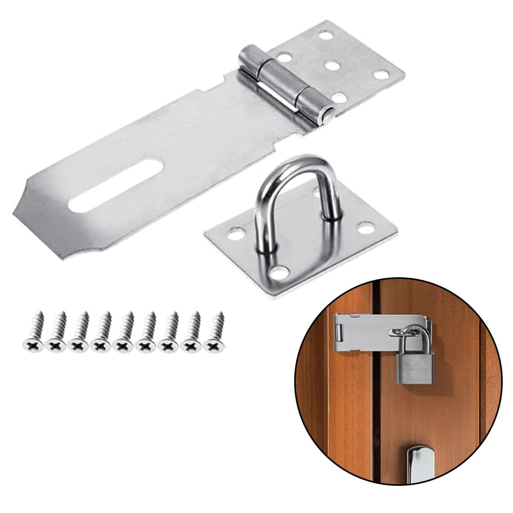4 Inch Stainless Steel Solid Core Door Padlock Hasp Heavy Duty Shed ...