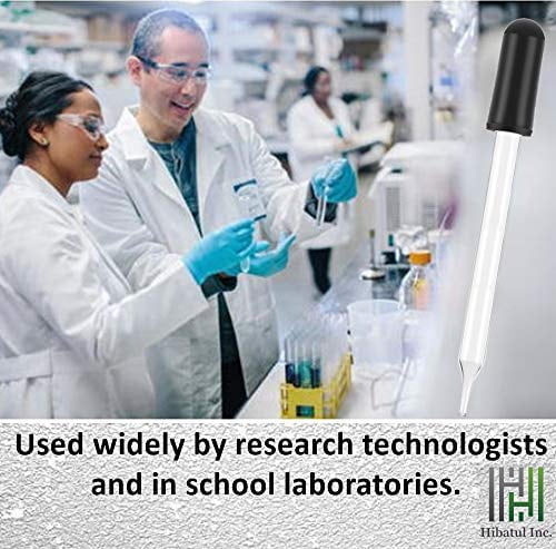 4 Inch Straight Glass Dropper (1ml), with Black Suction Bulb, Medicine ...