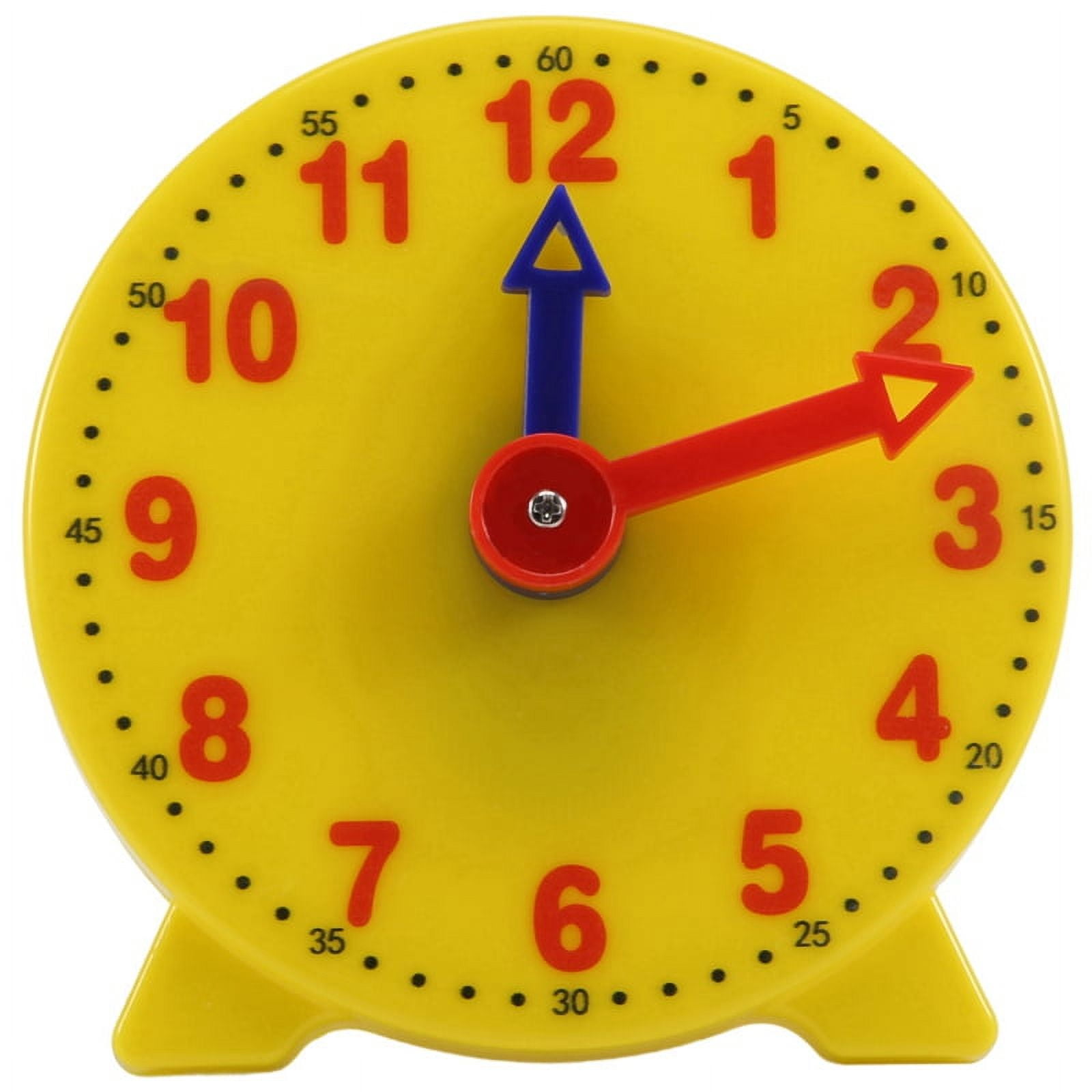 4 Inch Student Learning Clock Time Model Teacher Gear Clock 12/24 Hour ...