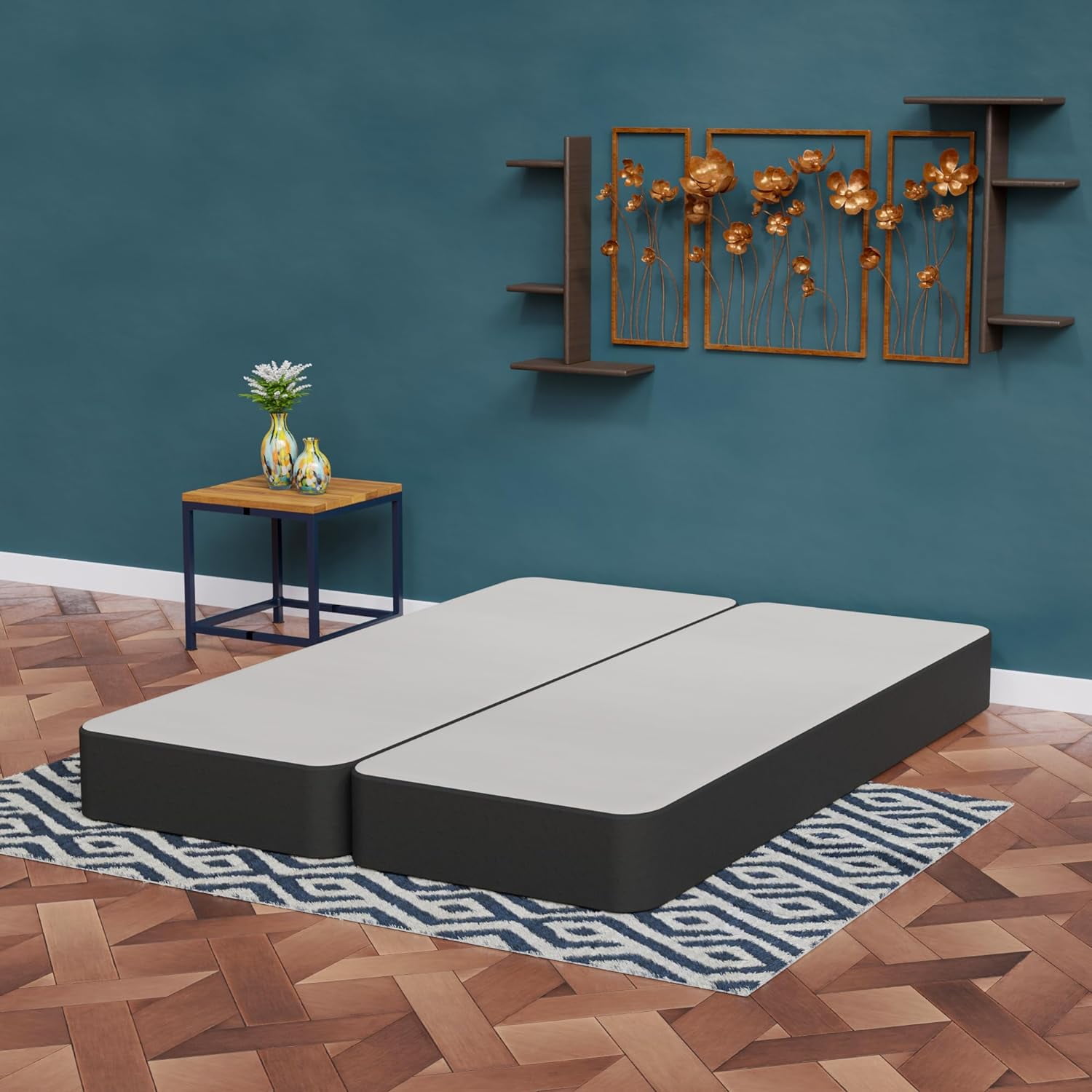 4-Inch Sturdy Box Spring for Mattress Support-Durable and Fully ...