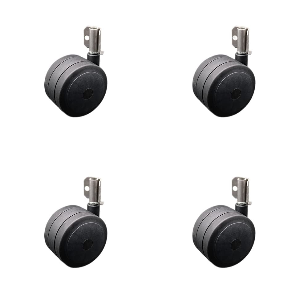 4 Inch Swivel Wheels for Furniture - Thermoplastic Rubber Black Hooded ...