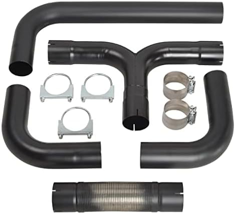 4'' Inch T Pipe Kit Dual Smoker Exhaust Stack System Dual Diesel Stack ...