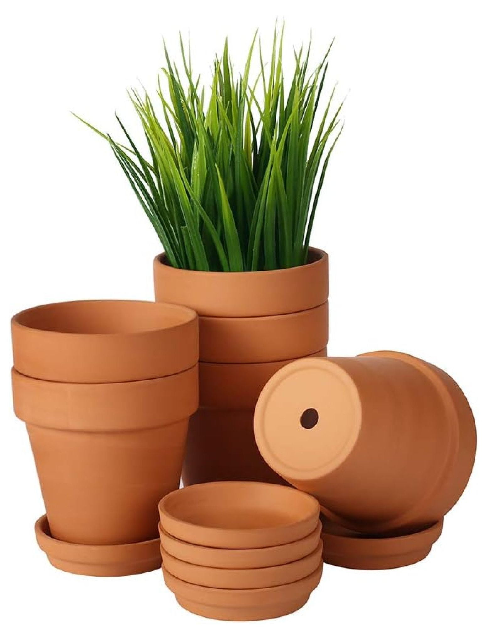 4 Inch Terracotta Pots with Saucer-6 Pack Succulent Cactus Plant Pots ...